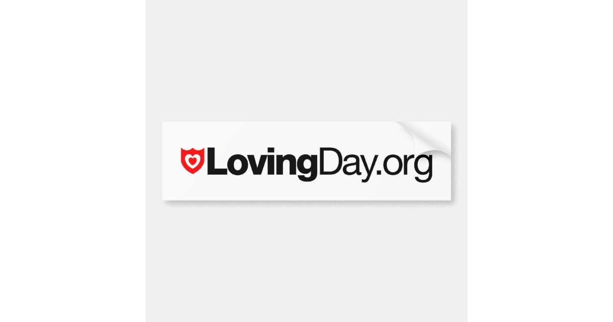 Loving Day Bumper Sticker in White | Zazzle