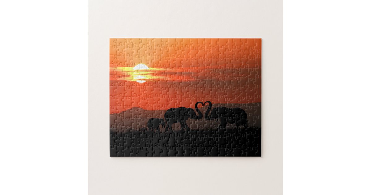 Loving Elephant Family, Jigsaw Puzzle | Zazzle