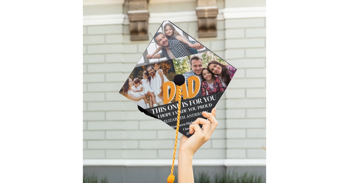 Loving Memory 3 Photo Collage Memorial Graduation Cap Topper | Zazzle