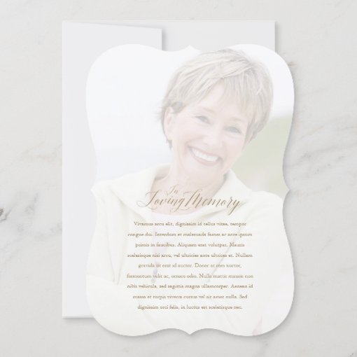 Loving Memory Calligraphy Photo Memorial Service Invitation | Zazzle