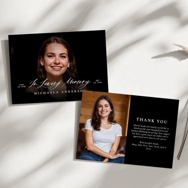 Loving Memory Celebration of Life/Funeral/Memorial Thank You Card | Zazzle