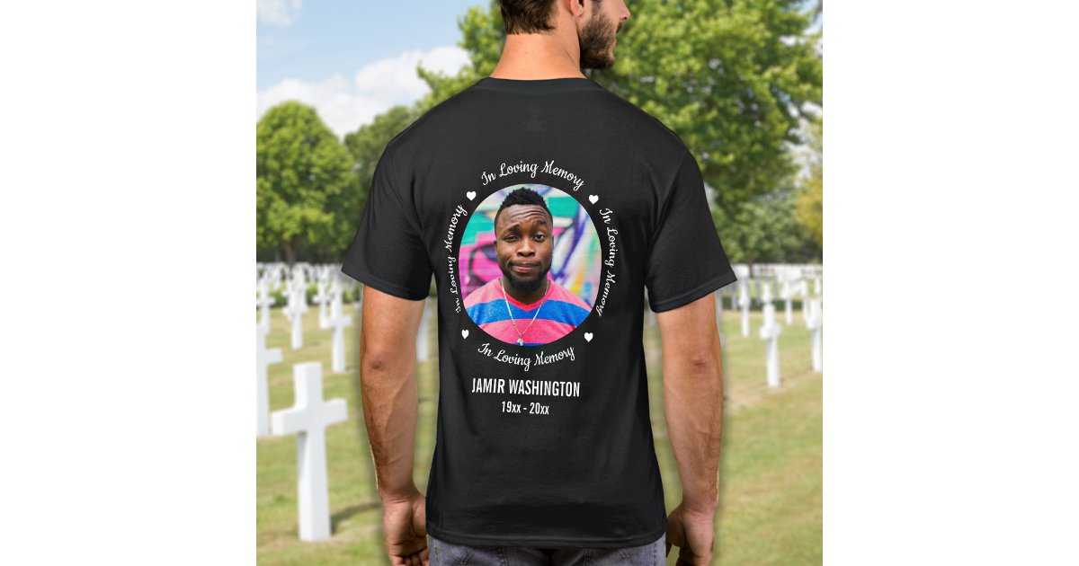 Loving Memory Custom Photo Memorial Walk Funeral T-Shirt | Zazzle