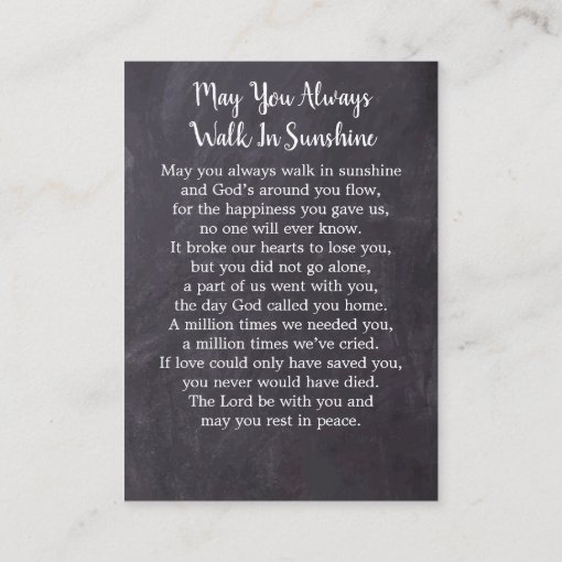 Loving Memory Memorial Funeral Prayer Card 3 Photo | Zazzle