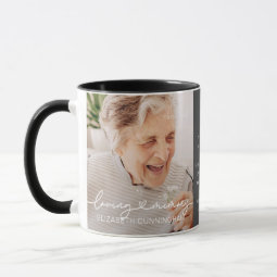 Loving Memory Modern Elegant Heart Photo Memorial Mug | Zazzle