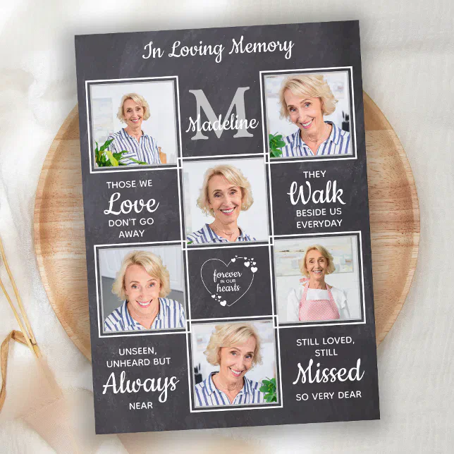 Loving Memory Photo Collage Funeral Sympathy Thank You Card | Zazzle