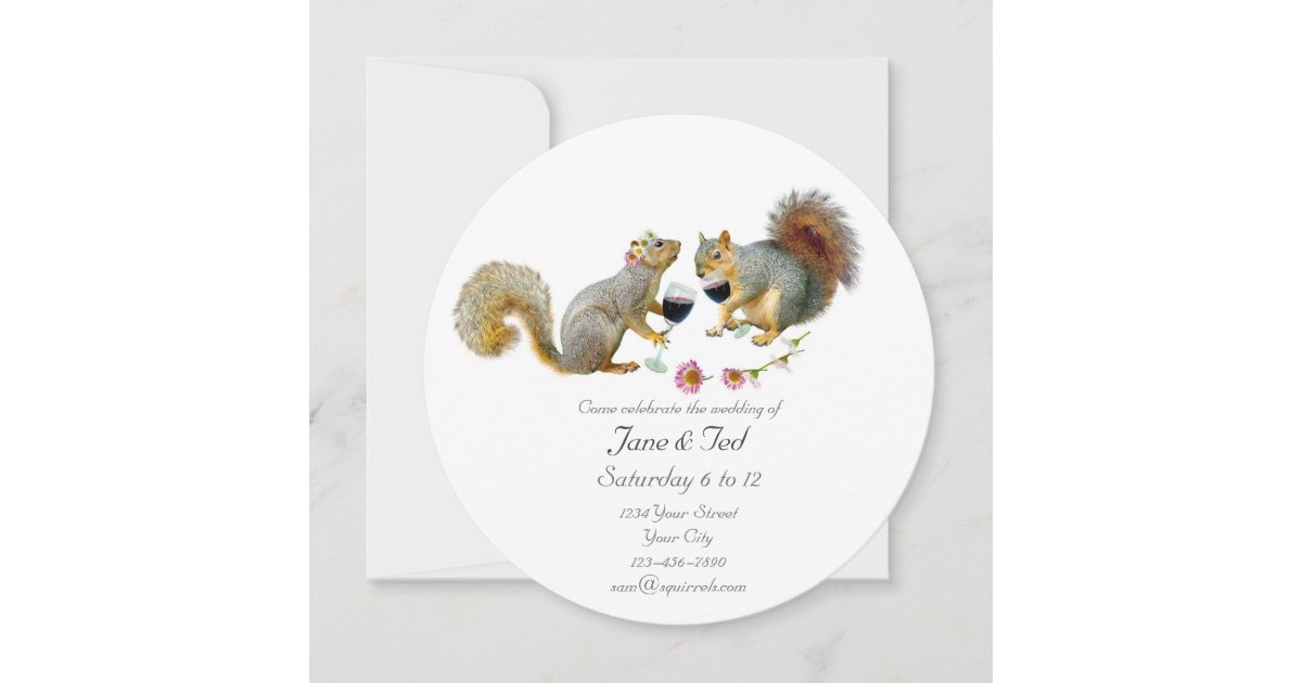 Loving Squirrels Wedding Invitation | Zazzle