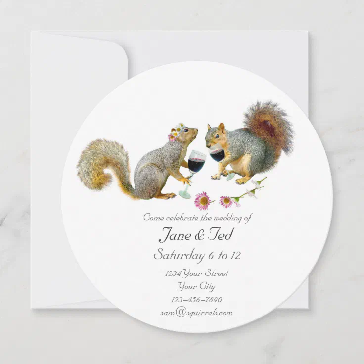 Loving Squirrels Wedding Invitation | Zazzle