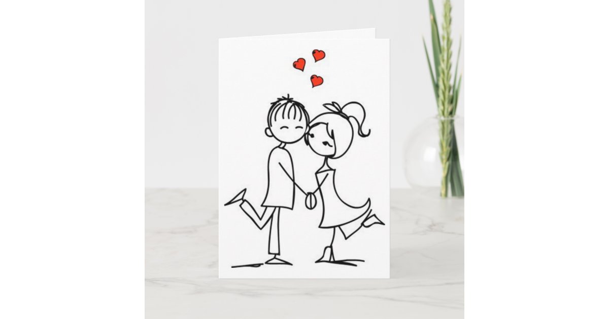 ***LOVING STICK COUPLE*** ANNIVERSARY CARD | Zazzle.com