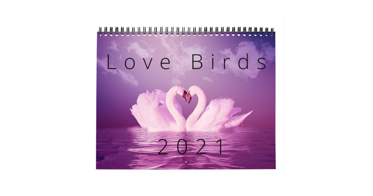 Loving Swans, Love Birds 20XX Custom Personalized Calendar | Zazzle