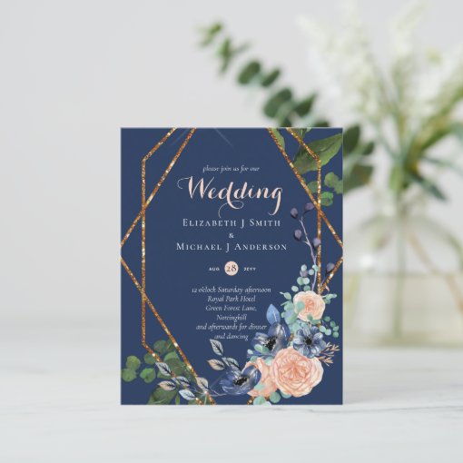 Low Budget Wedding Invitations with Envelopes | Zazzle