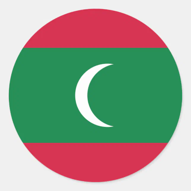 Low Cost! Maldives Flag Classic Round Sticker | Zazzle