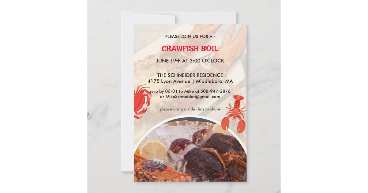 Low Country Boil Cookout Dinner Party Invitation | Zazzle