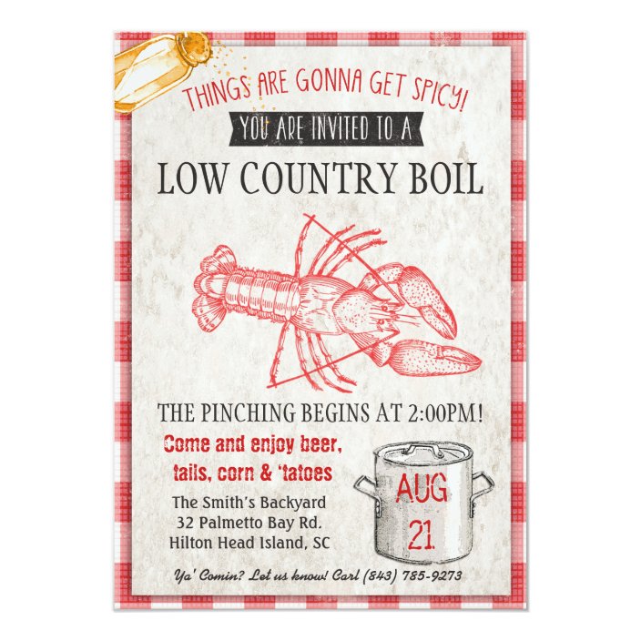 Low Country Seafood Boil Invitation | Zazzle.com
