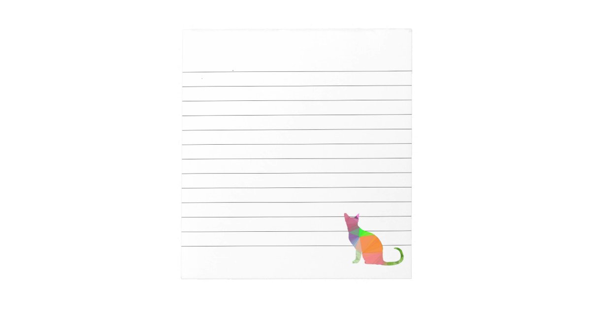 Low Poly Cat Silhouette Lined Notepad | Zazzle