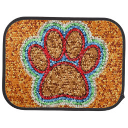 Low Poly Dog Paw Art Car Floor Mat | Zazzle