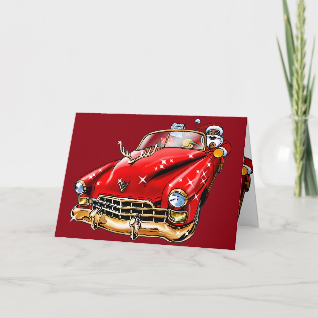 Low Rider Santa Holiday Card | Zazzle