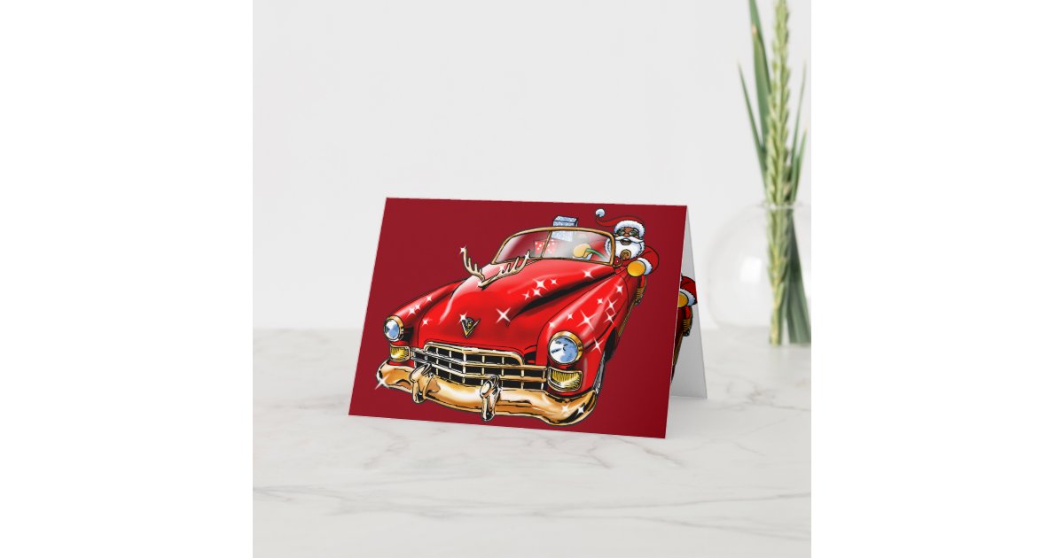 Low Rider Santa Holiday Card | Zazzle