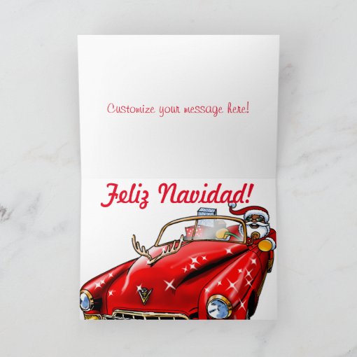 Low Rider Santa Holiday Card | Zazzle
