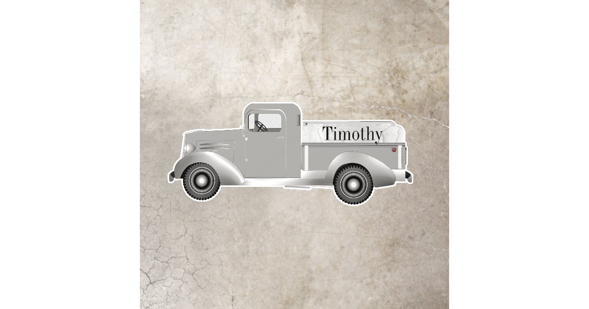 Low Tack Vintage Silver Truck Floor Decal Sticker | Zazzle
