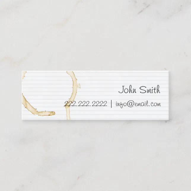 Low-Tech Coffee Stained Note Paper Profile card | Zazzle