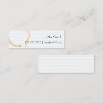 Low-Tech Coffee Stained Note Paper Profile card | Zazzle