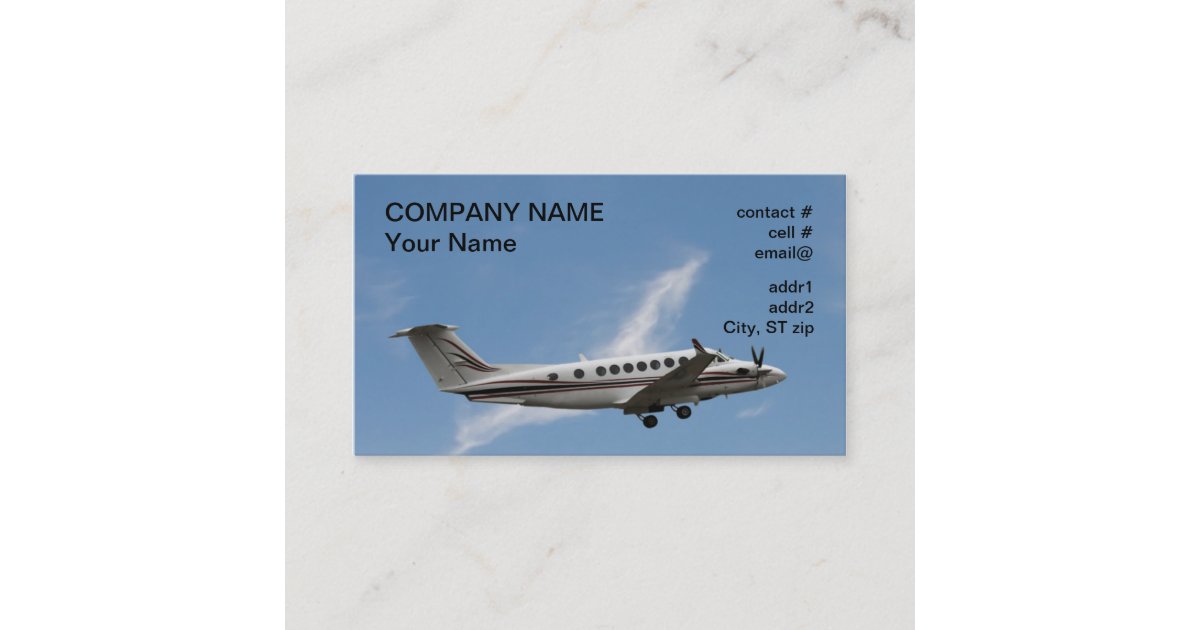low wing light aircraft business card | Zazzle