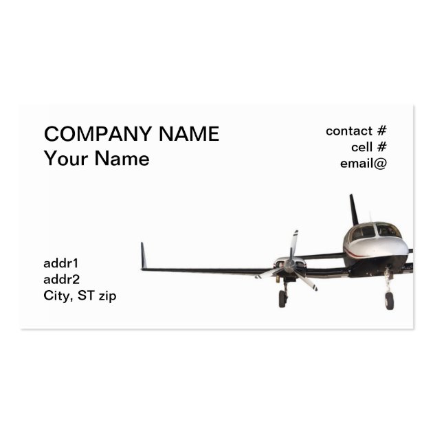 low wing twin, light aircraft business cards