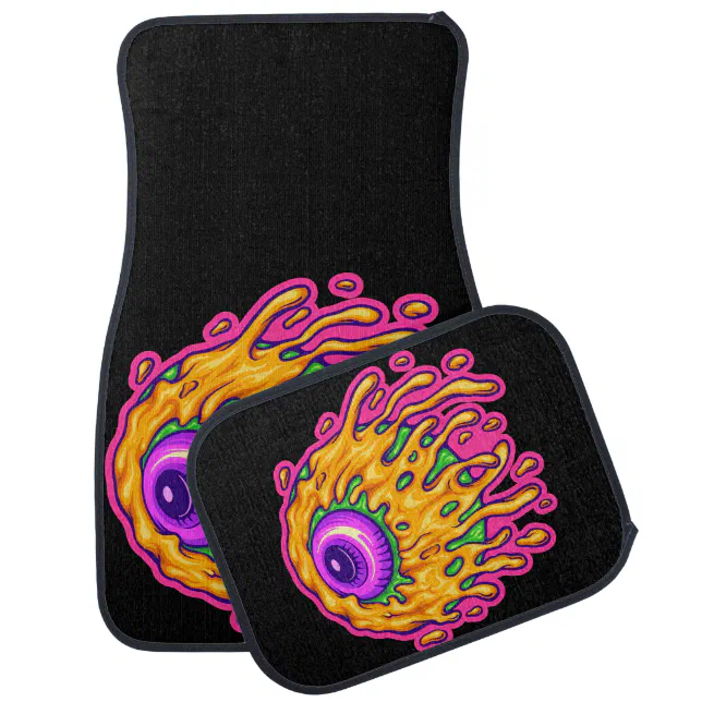 Lowbrow Trippy Drippy Melting Eyeball Car Floor Mat | Zazzle