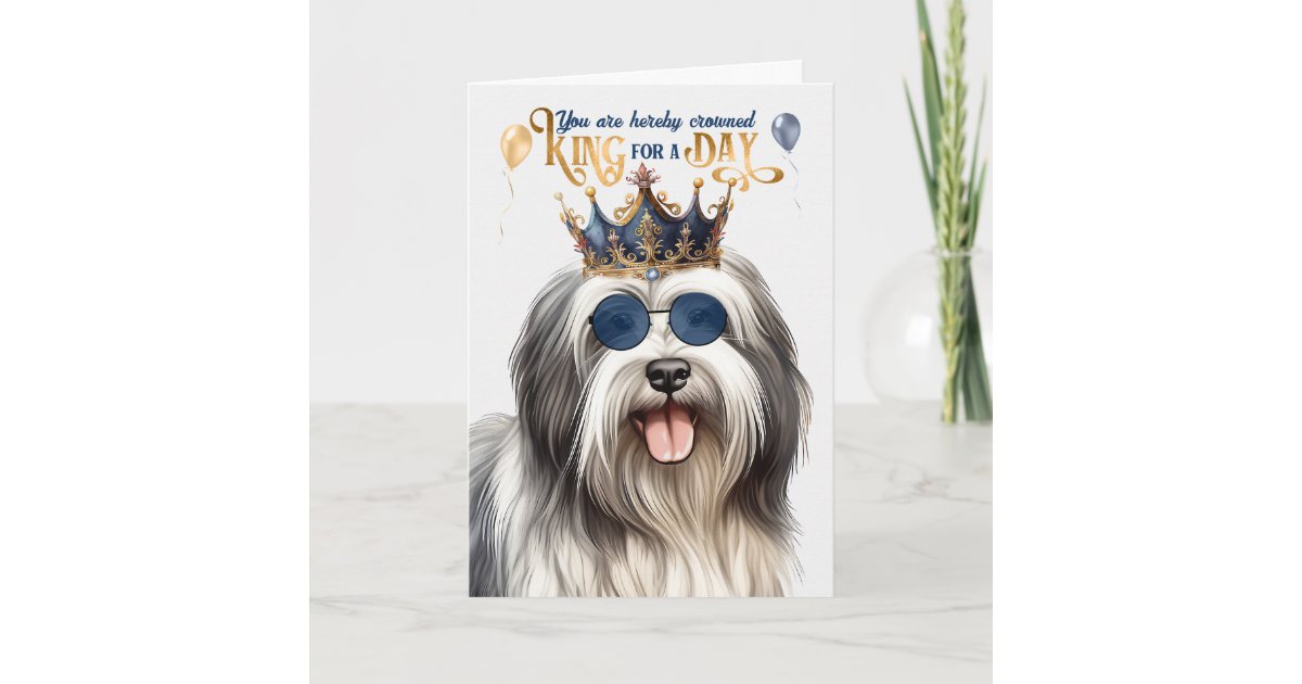 Lowchen Dog King for Day Funny Birthday Card | Zazzle