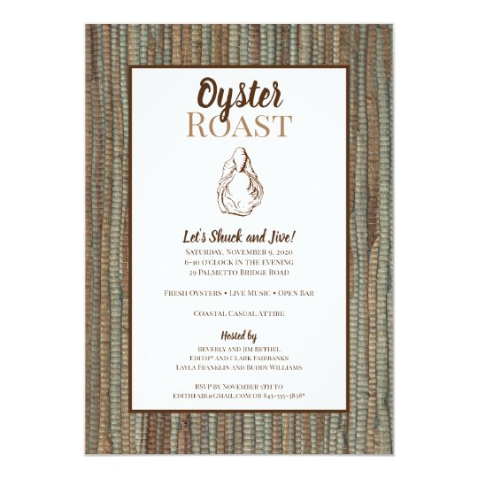 Lowcountry Grasscloth Oyster Roast Invitation | Zazzle.com