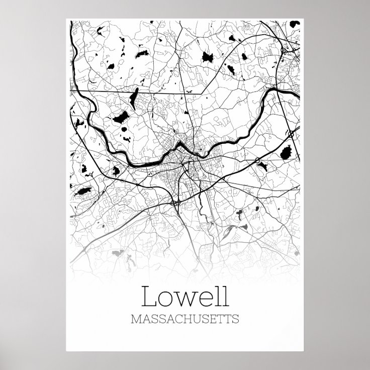 Lowell Map - Massachusetts - City Map Poster | Zazzle