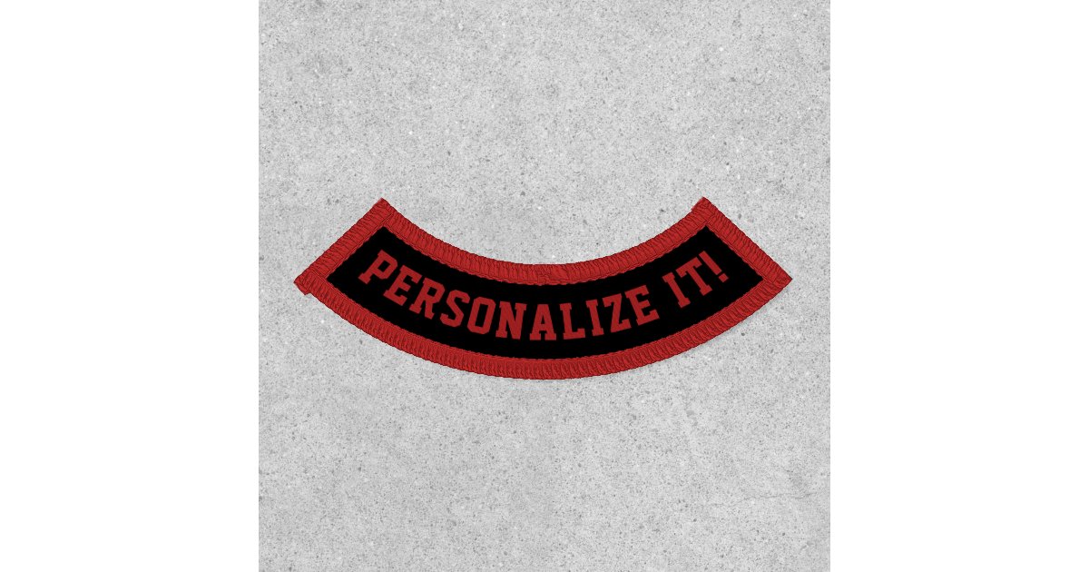 Lower Rocker Maroon Text Patch | Zazzle