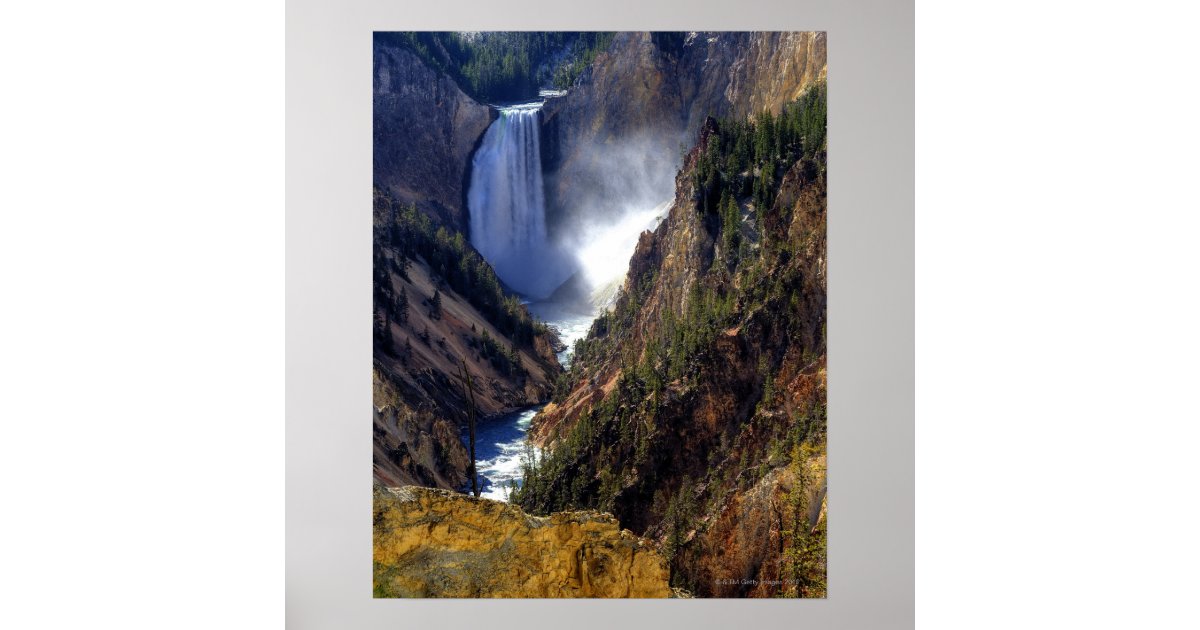 Lower Yellowstone Falls, Yellowstone National Poster | Zazzle