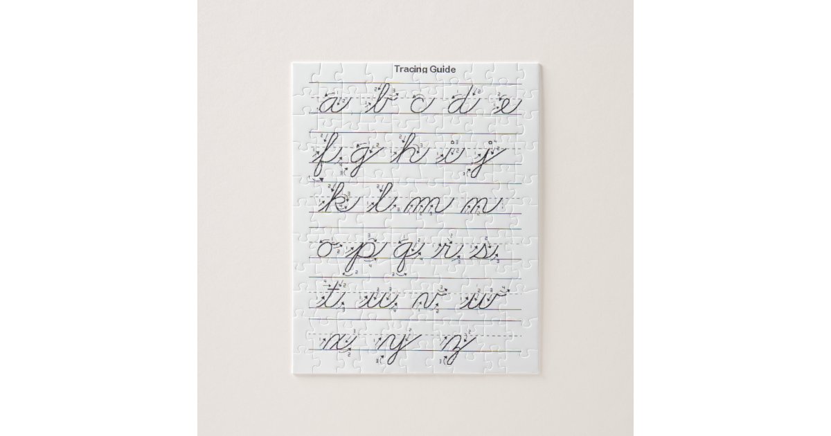Lowercase Cursive Guide Jigsaw Puzzle | Zazzle
