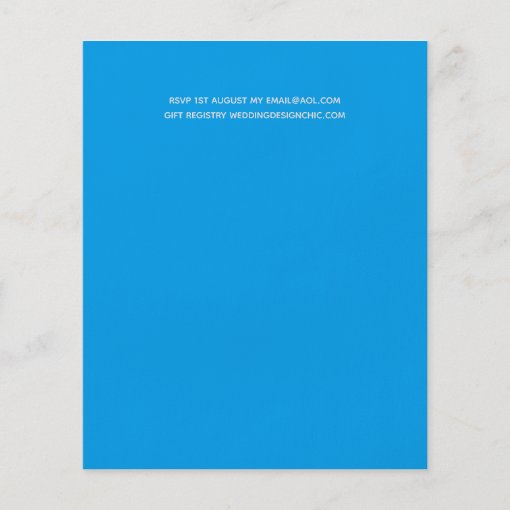 Lowest Budget Wedding FLYERS Blue Purple Flowers | Zazzle