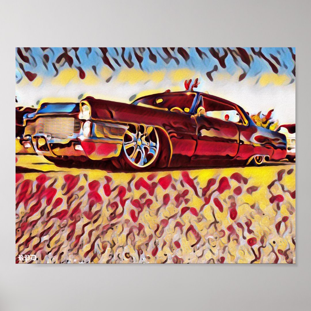 Lowrider Cadillac Low Rider Caddy Car Art Poster | Zazzle