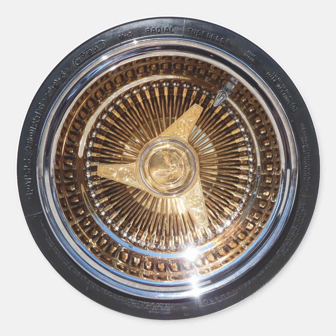 Lowrider Wire Wheels Sticker | Zazzle