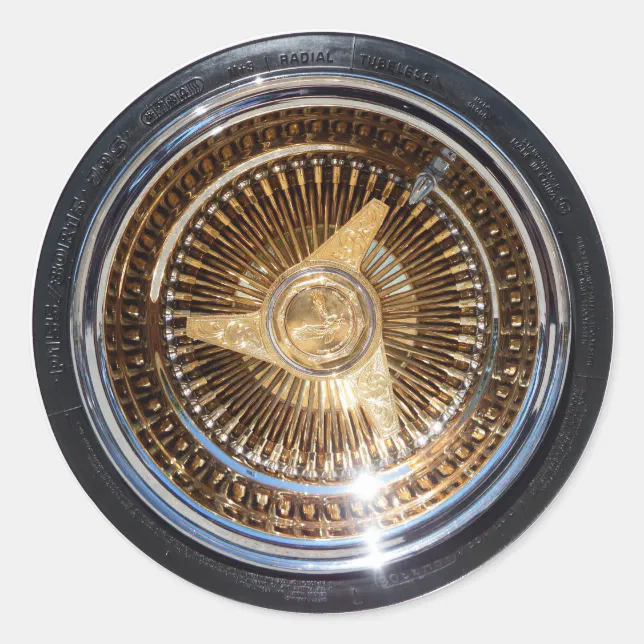 Lowrider Wire Wheels Sticker | Zazzle