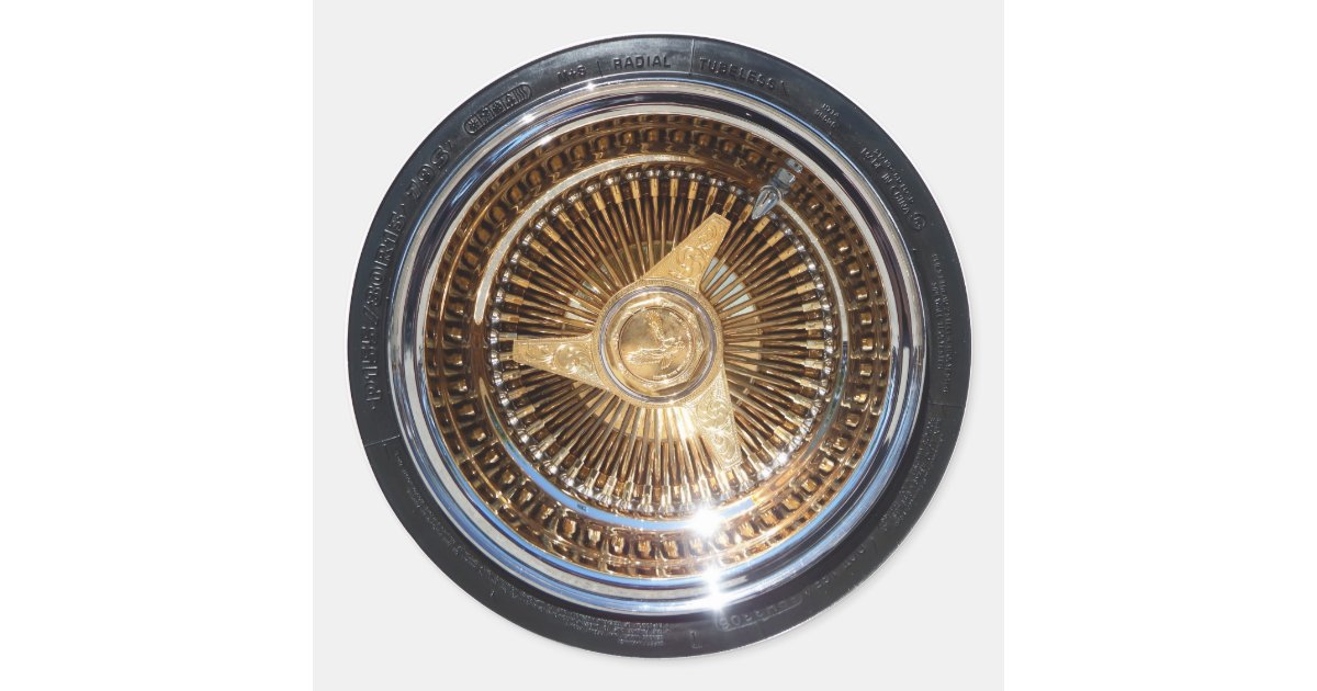 Lowrider Wire Wheels Sticker | Zazzle
