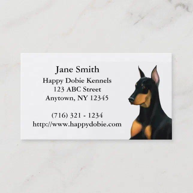 Loyal Doberman Pinscher Dog Business Card | Zazzle