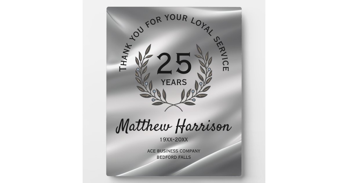 Loyal Long Service Appreciation Award. Personalize Plaque | Zazzle