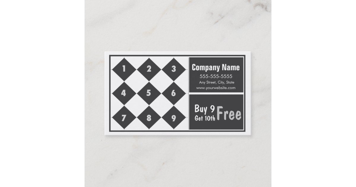Loyalty Business Card Punch Card | Zazzle