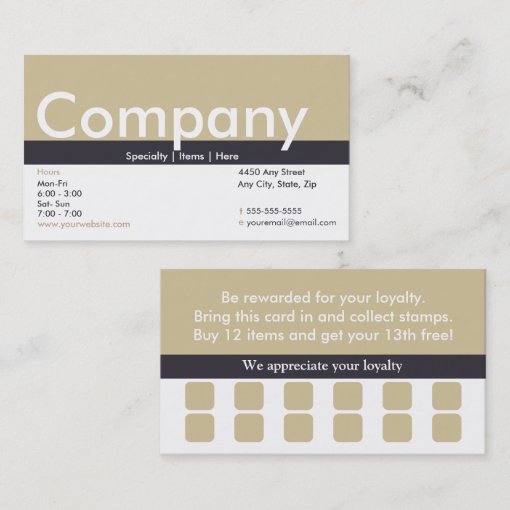 Loyalty Business Card Punch Card | Zazzle