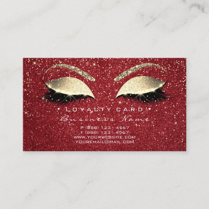 Loyalty Card 6 Beauty Salon Lash Gold Ruby Crown | Zazzle.com