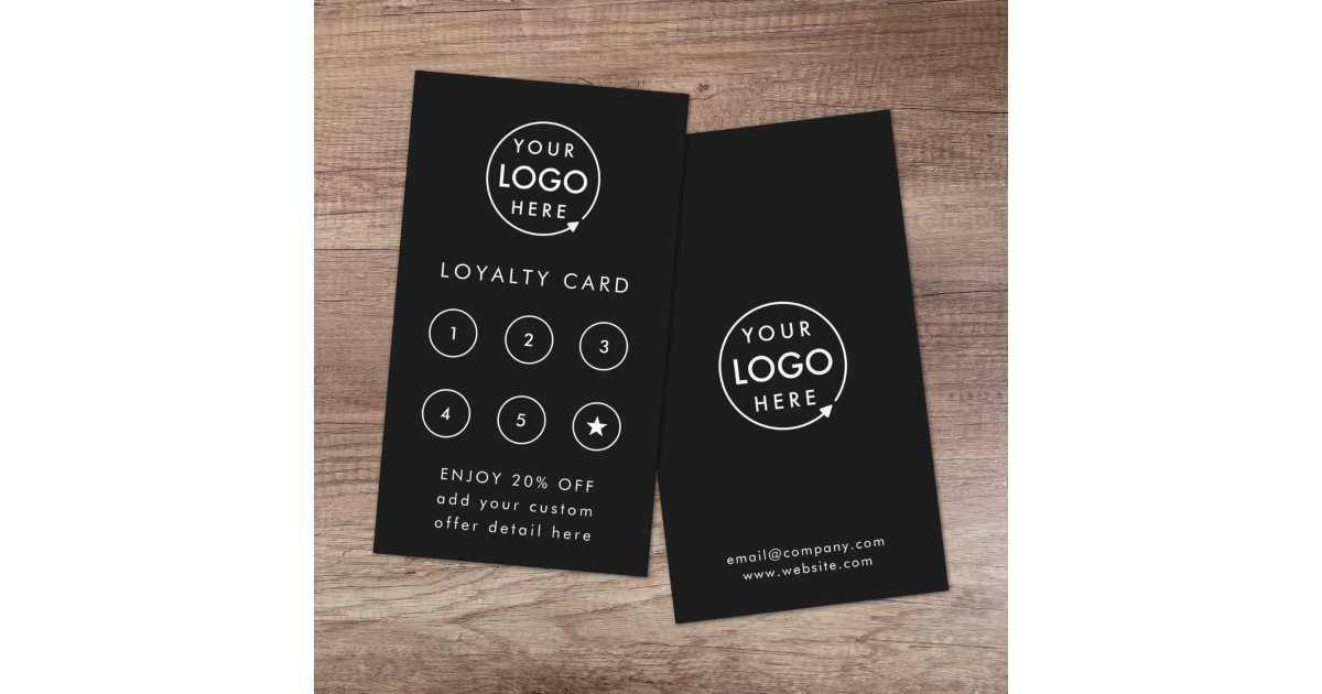 Loyalty Card | Black Business Reward Punch Cards | Zazzle