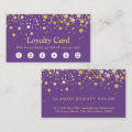 Loyalty Card Classy Purple Gold Confetti Dots | Zazzle