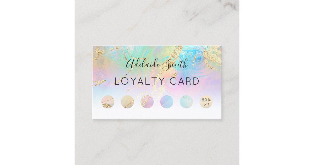 loyalty card FAUX holographic effect | Zazzle