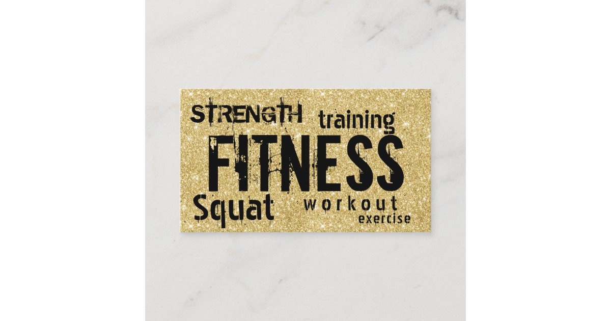 Loyalty Card Fitness Personal Trainer Gold Glitter | Zazzle