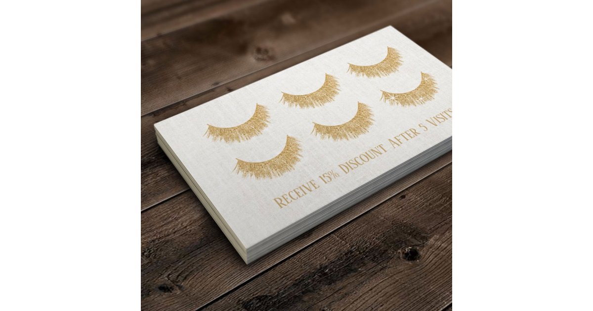 Loyalty Card | Gold Eyelash Extensions Lash Bar | Zazzle