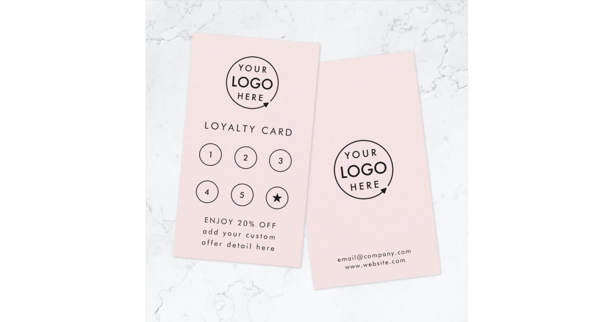 Loyalty Card | Pink Business Reward Punch Cards | Zazzle